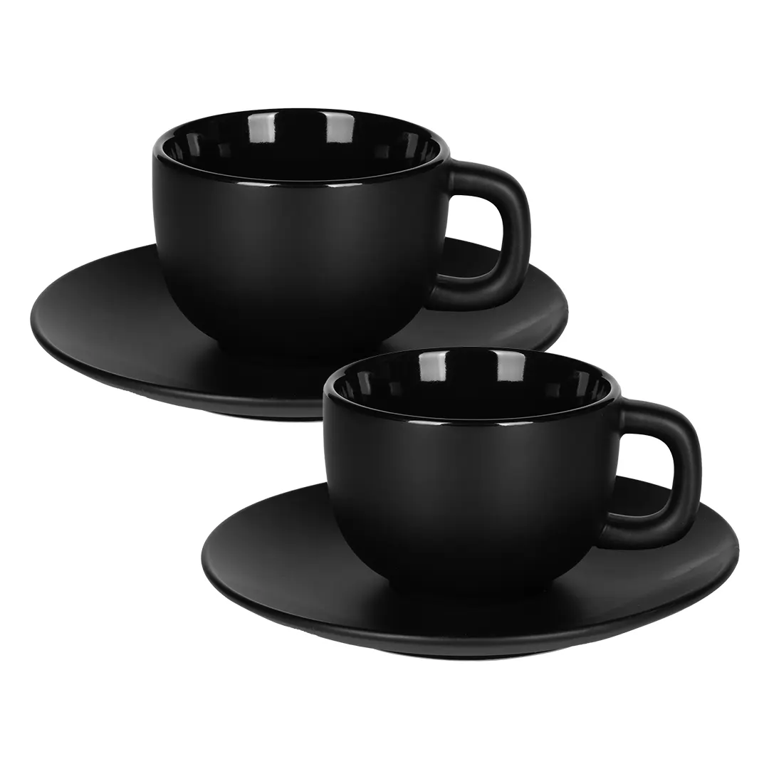 Set dve šoljice za espresso crne 85 ml – Espresso Direkt